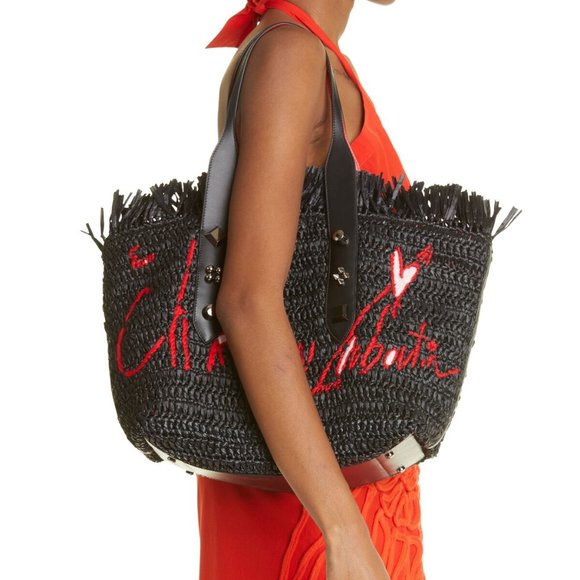 Christian Louboutin | Bags | Christian Louboutin Frangibus Cl Raffia ...